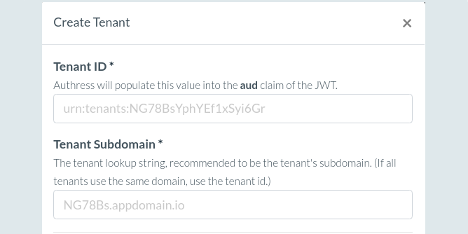 Tenant Management Authress Knowledge Base